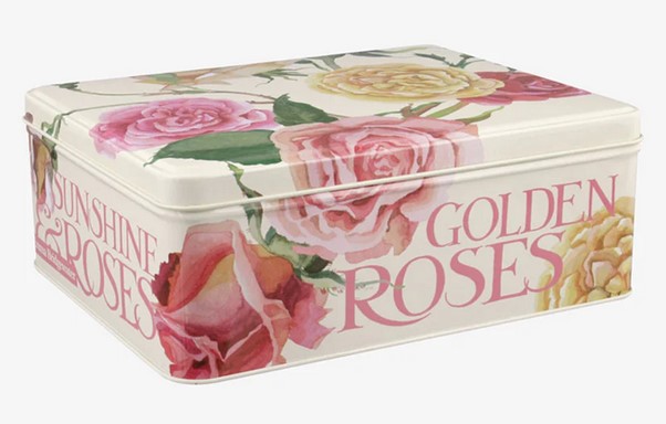 Flowers: Emma Bridgewater - Roses and Words - Deep Rectangle Tin