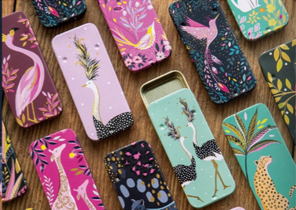 Animals: Sara Miller - Jungle/Animals/Birds - 36 Small Slider Tins