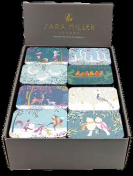 Display Boxes: Sarah Miller - New Christmas Design - Set 32 Pocket Tins